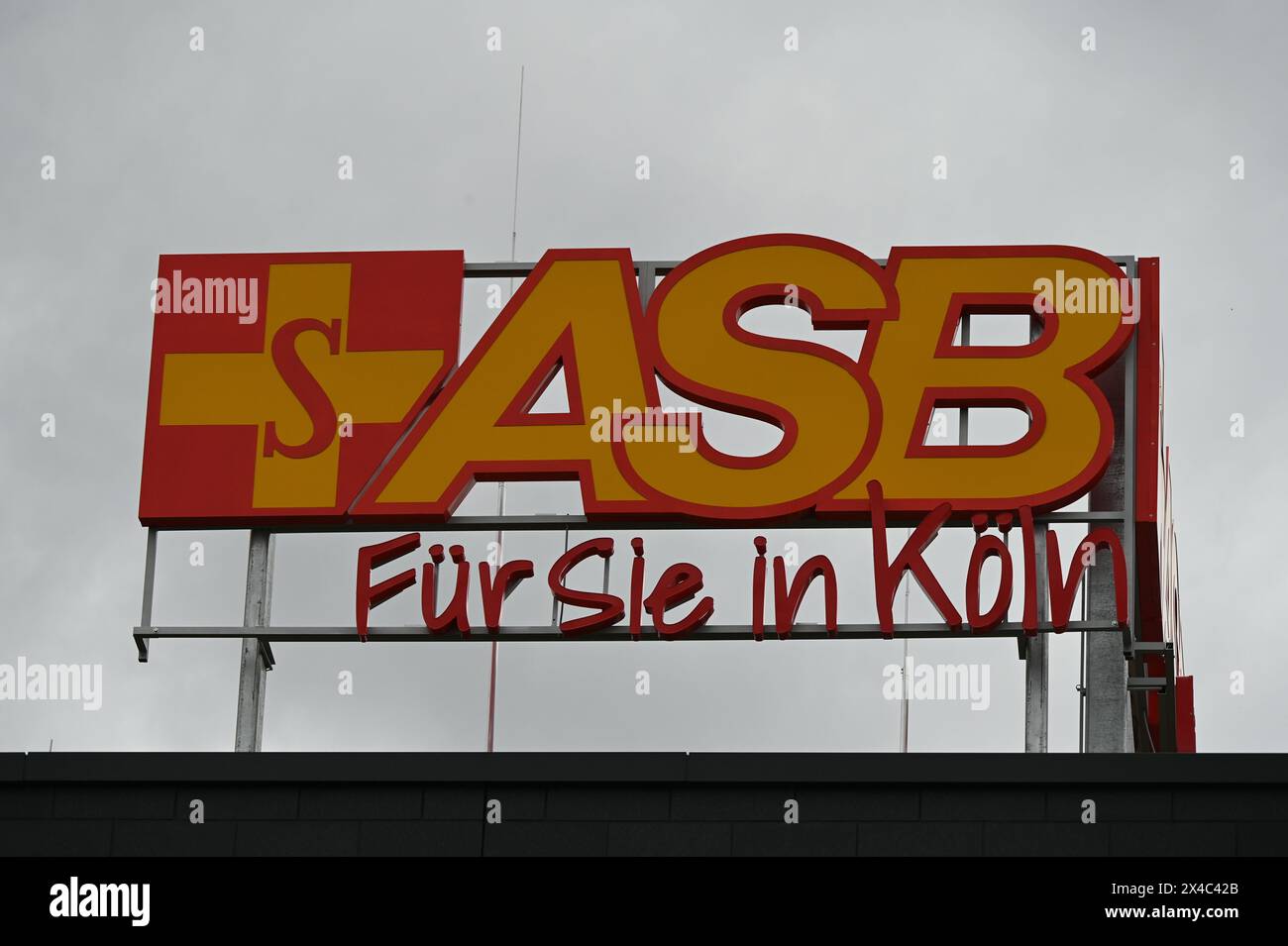 Cologne, Germany. 28th Apr, 2024. The ASB logo on a building. The ...