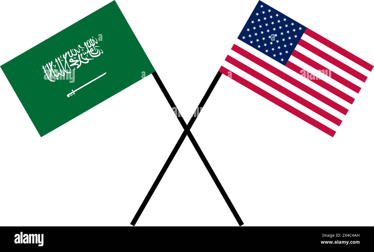 Flags friend country Saudi Arabia and USA Stock Vector Image & Art - Alamy