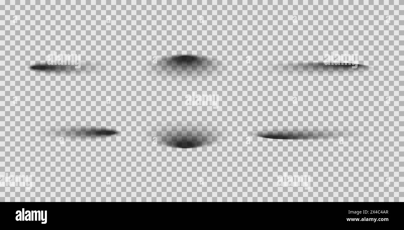 Realistic radial shadow set on transparent background Stock Vector ...