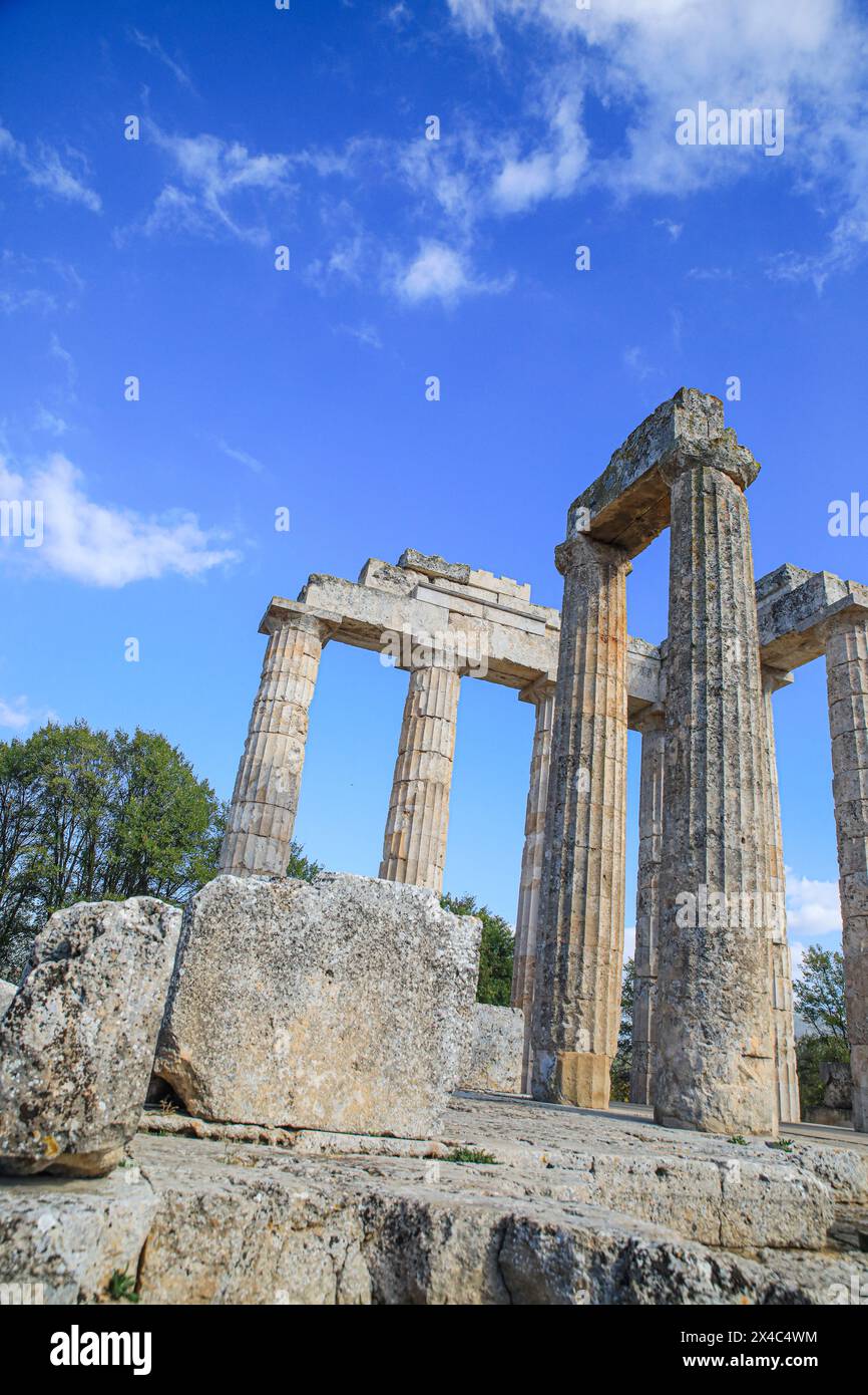 Nemea, Greece. Ancient city of Nemea Doric temple columns Stock Photo ...
