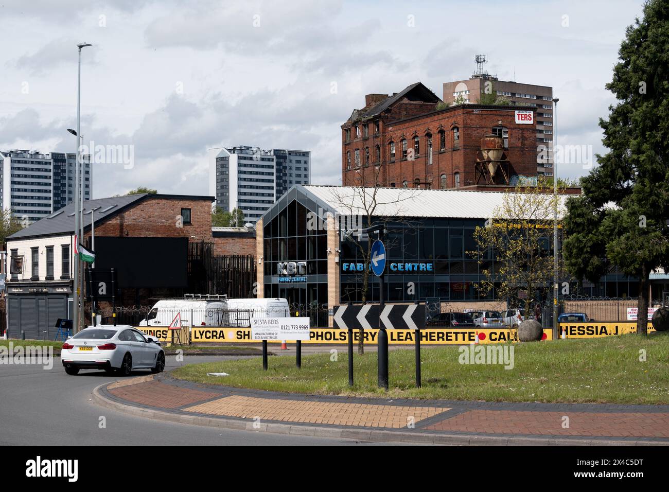 A47 Saltley Road traffic island, Birmingham, West Midlands, UK Stock ...