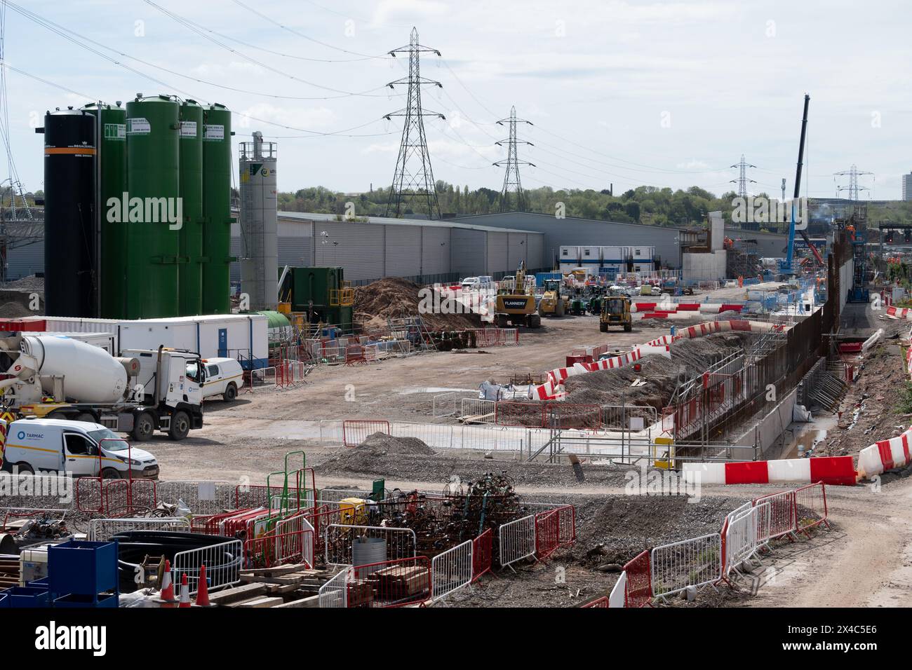 HS2 construction on the site of the former Saltley locomotive shed ...