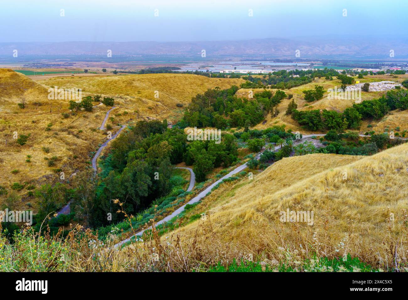 View of the Jordan River valley and the Valley of Springs (Emek ...