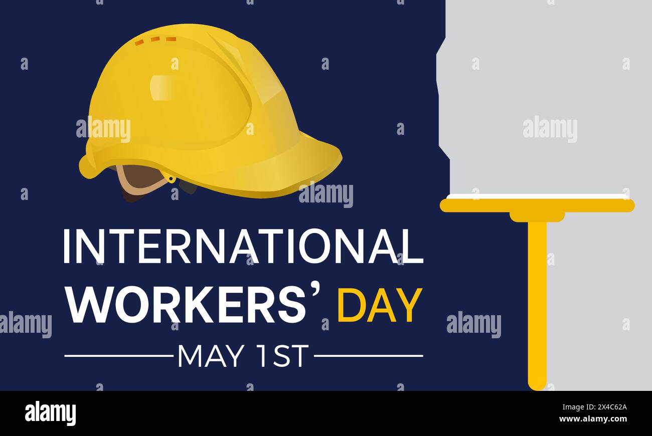 International Workers Day safe and healthy working vector illustration ...