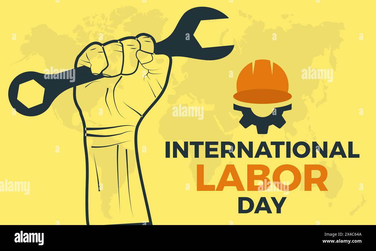 International Workers Day safe and healthy working vector illustration ...