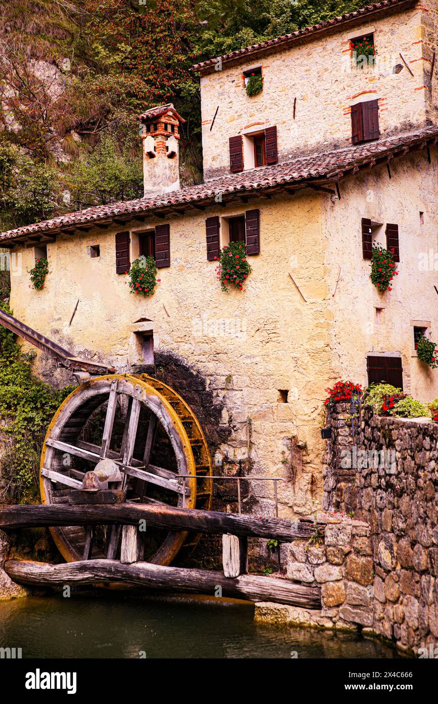 Northern Italy. Grain mill, Molinetto della Croda. (Editorial Use Only ...