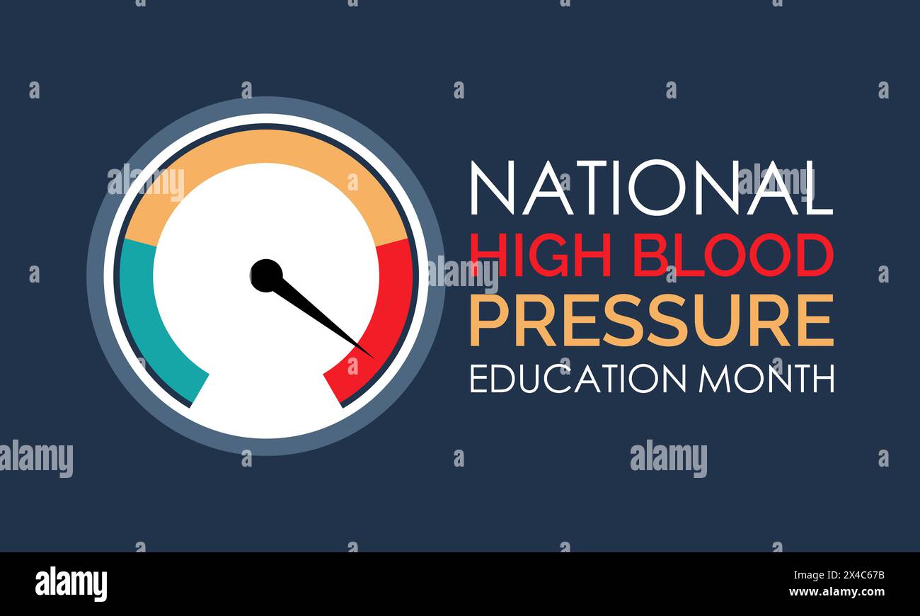 National High Blood Pressure Education Month health awareness vector ...
