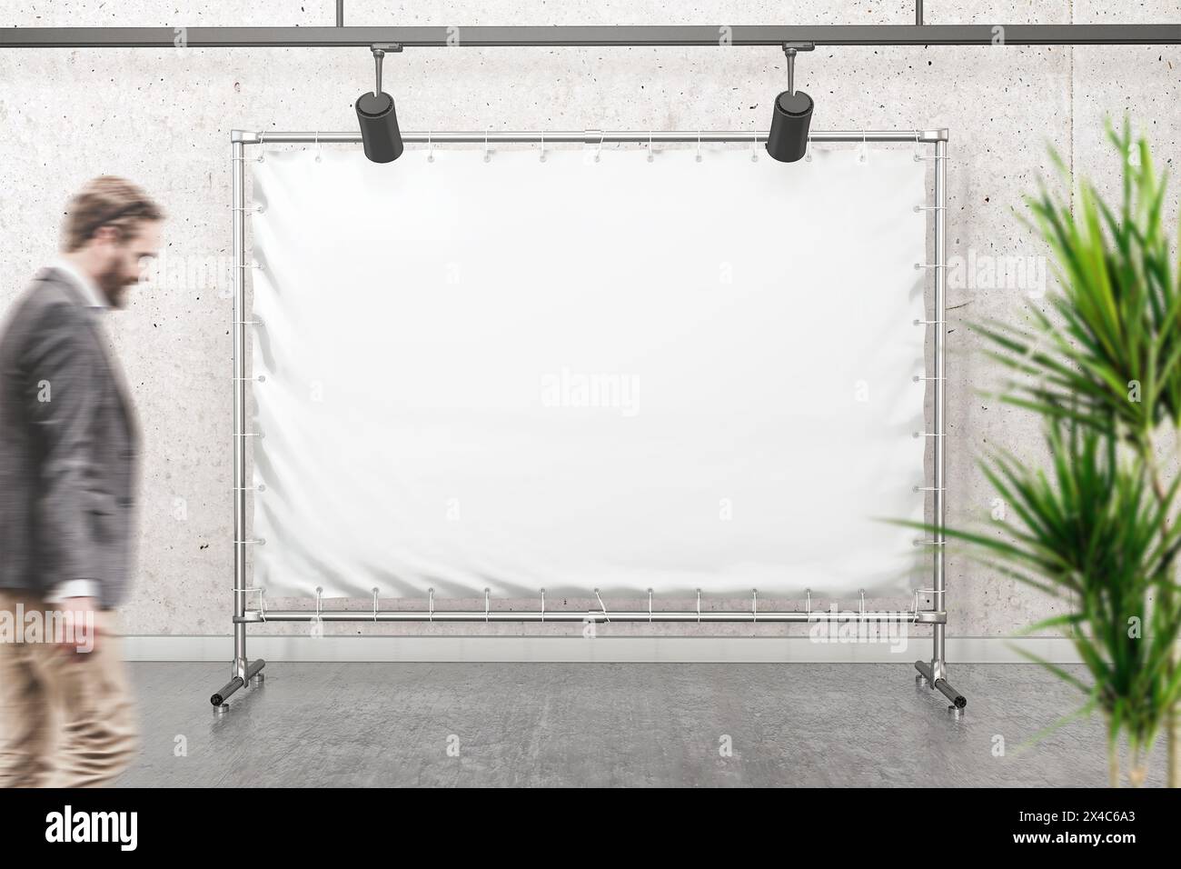 Press Wall Banner Mockup for Logo Stock Photo - Alamy