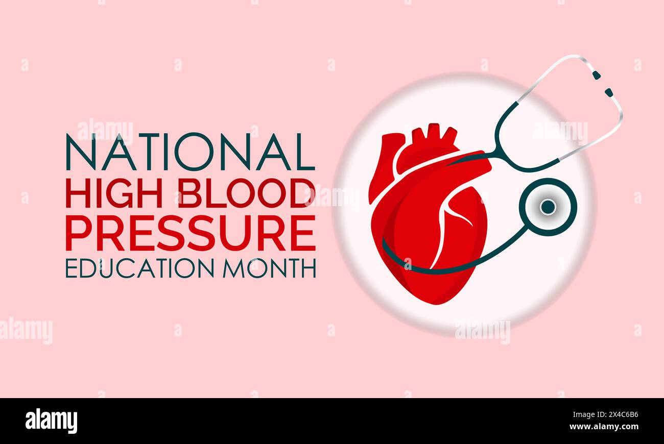 National High Blood Pressure Education Month health awareness vector ...