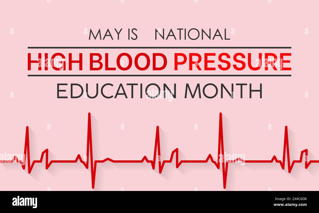 National High Blood Pressure Education Month health awareness vector ...