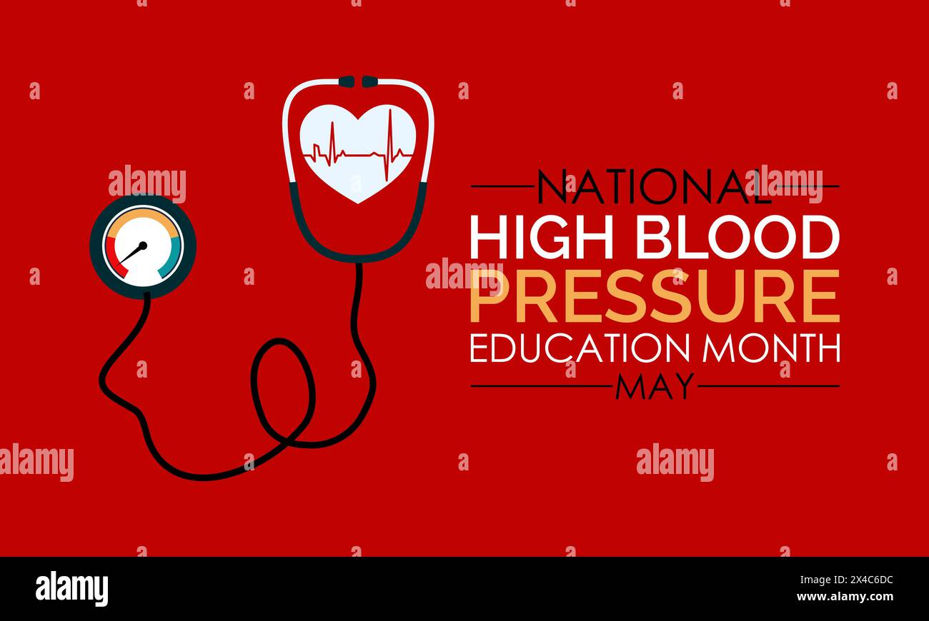 National High Blood Pressure Education Month health awareness vector ...