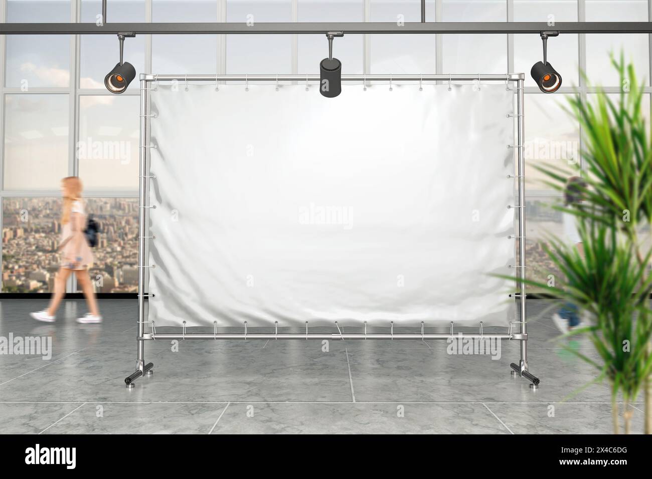 Press Wall Banner Mockup for Logo Stock Photo - Alamy