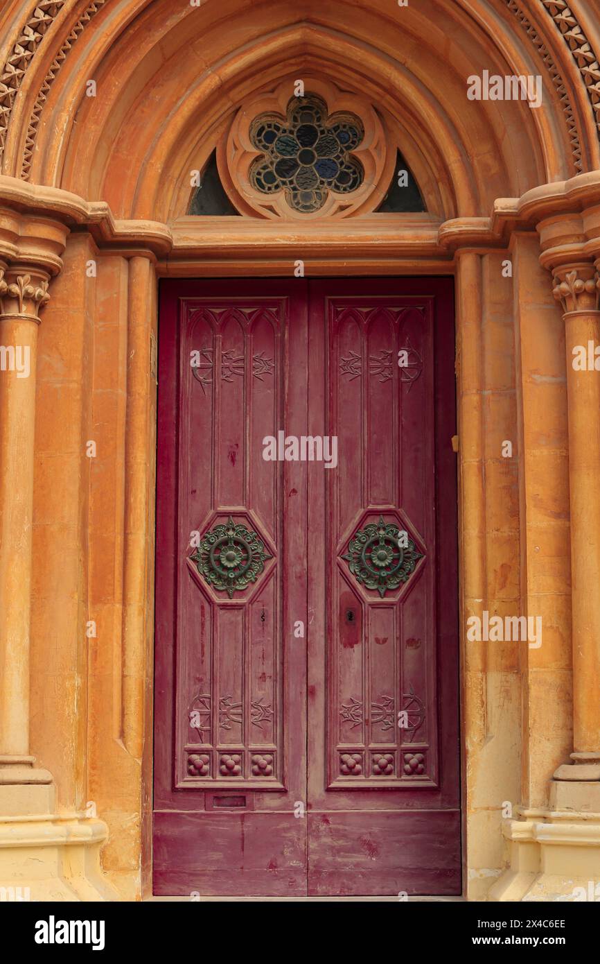 Mdina, Malta. Limestone arches, Corinthian columns, rosette gothic ...
