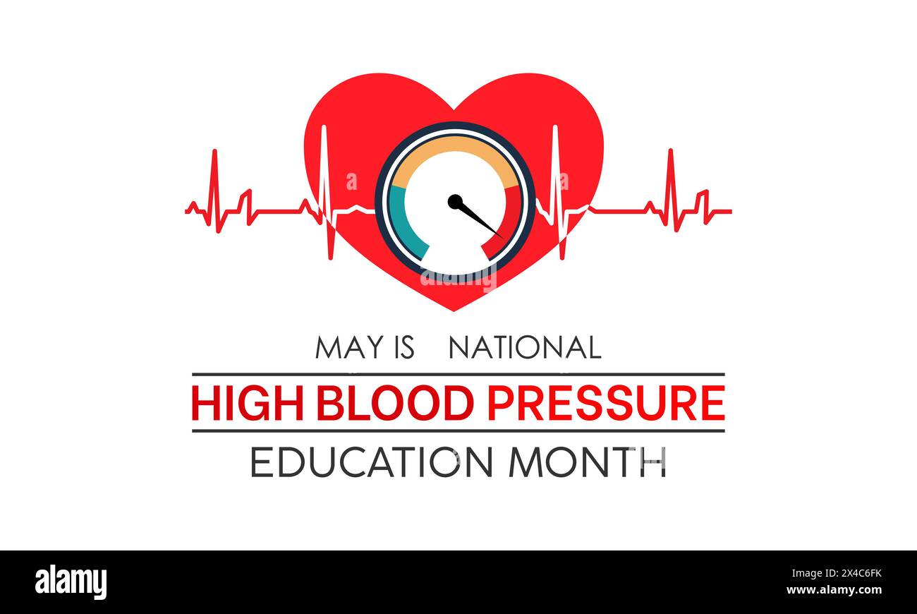 National High Blood Pressure Education Month health awareness vector ...