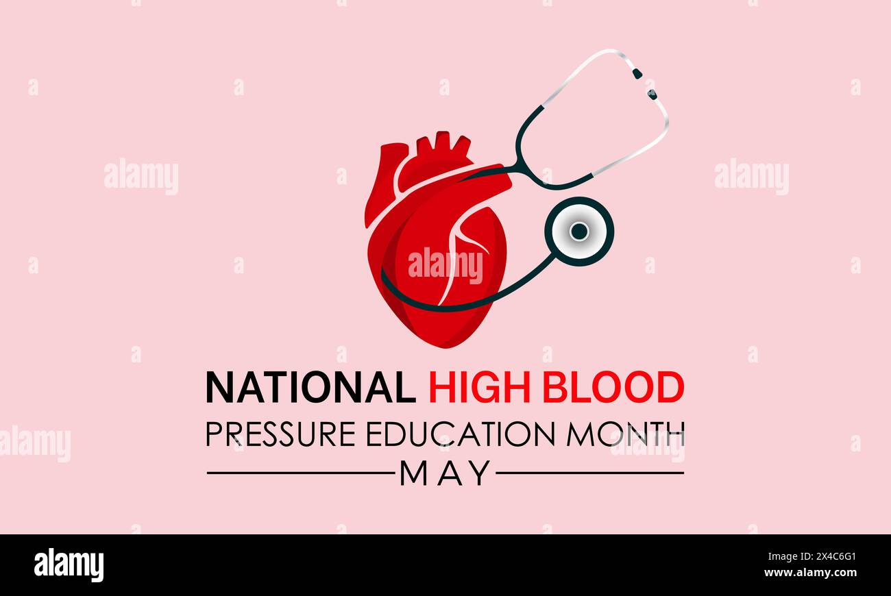 National High Blood Pressure Education Month health awareness vector ...