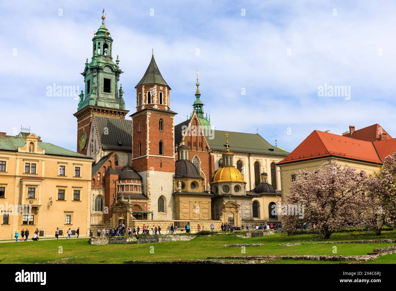 Poland, Krakow. The Wawel Castle. Structures situated around Italian ...