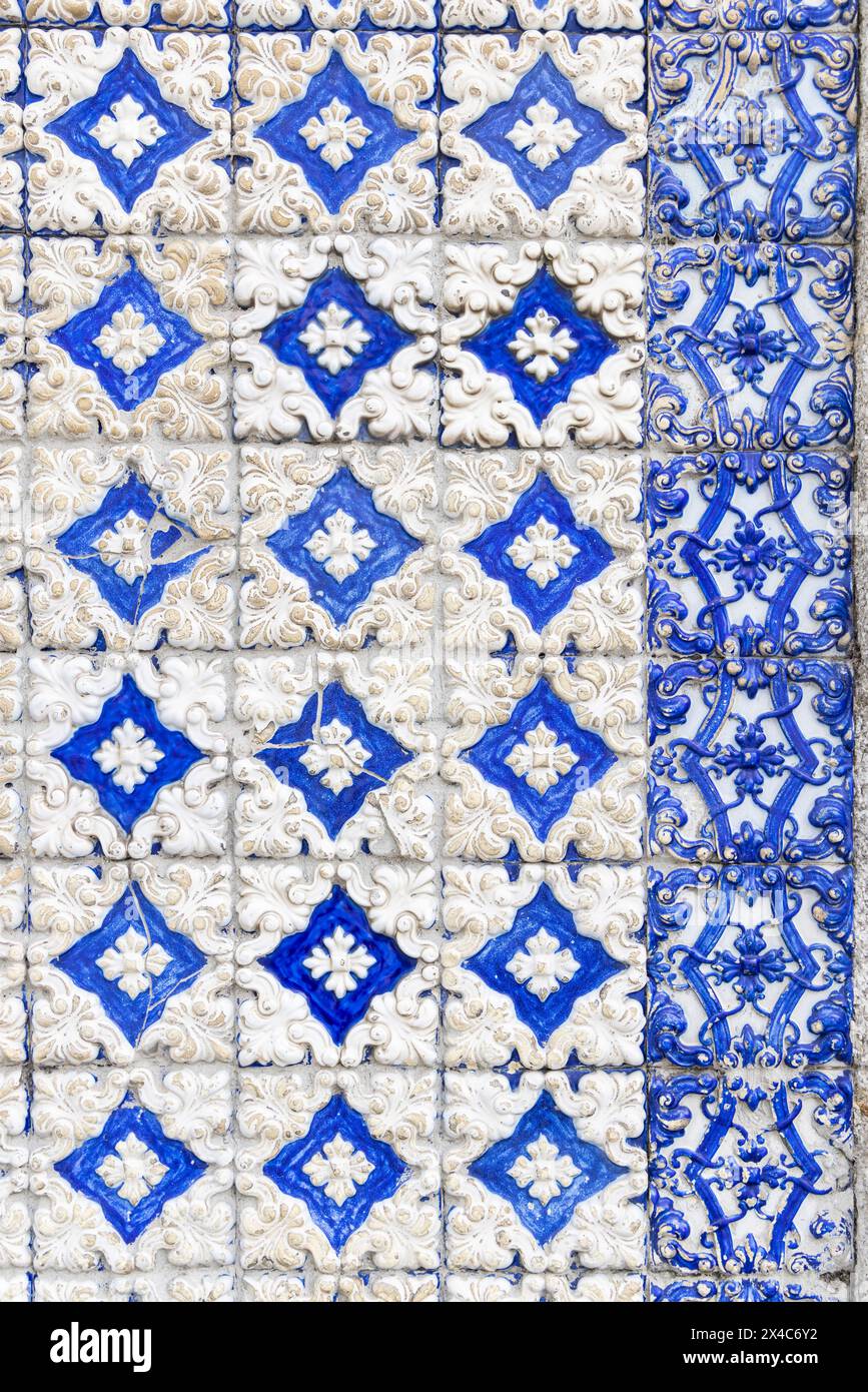 Portugal, Porto. Traditional hand painted azulejos decorative tiles on ...