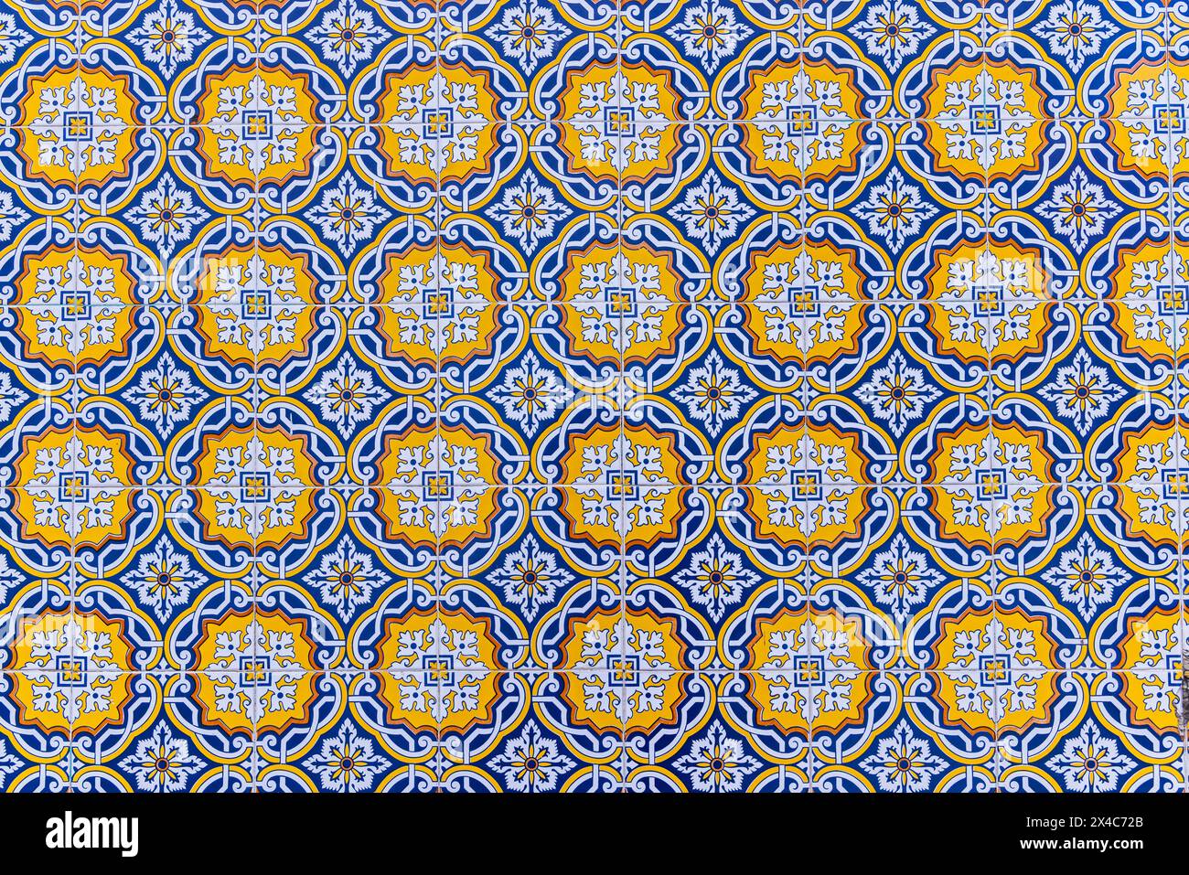 Portugal, Aveiro. Traditional hand painted azulejos decorative tiles on ...