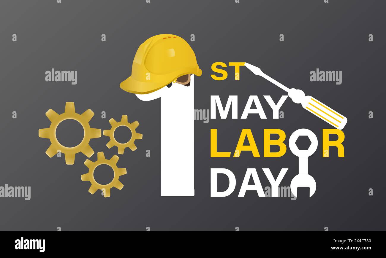 International Workers Day safe and healthy working vector illustration ...