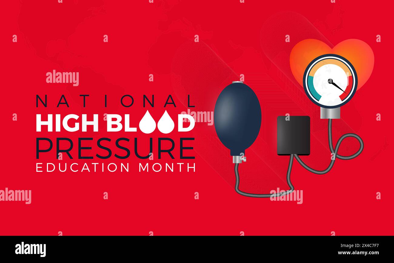 National High Blood Pressure Education Month health awareness vector ...