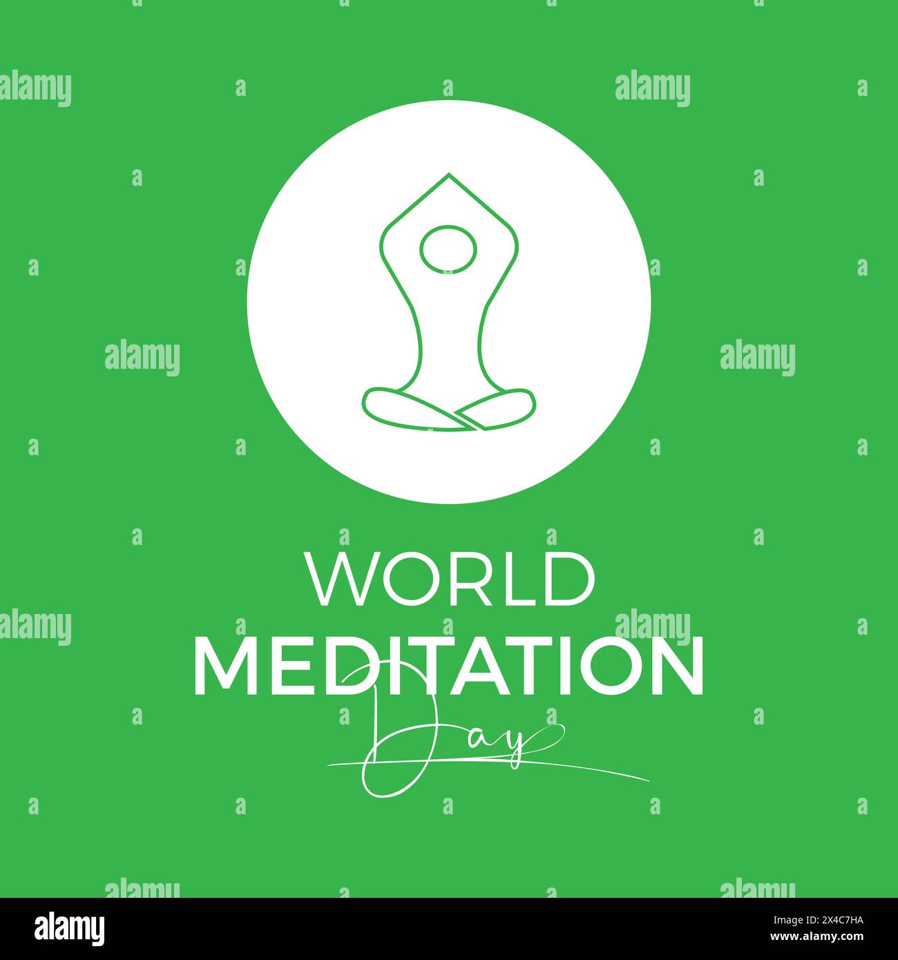 National Meditation wellbeing vector illustration. Fitness awareness ...