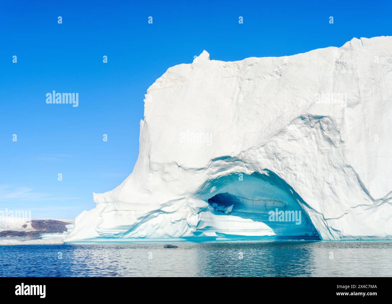 Iceberg in the fjord. Landscape in the Johan Petersen Fjord, a branch ...