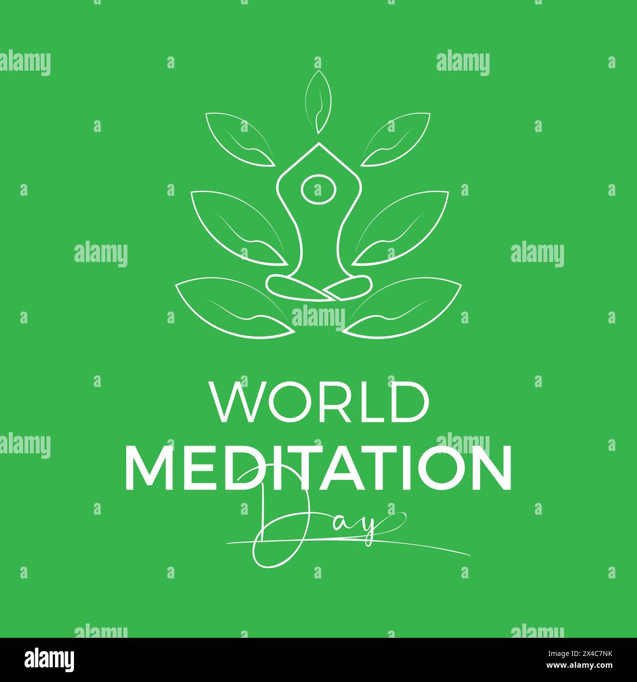 National Meditation wellbeing vector illustration. Fitness awareness ...