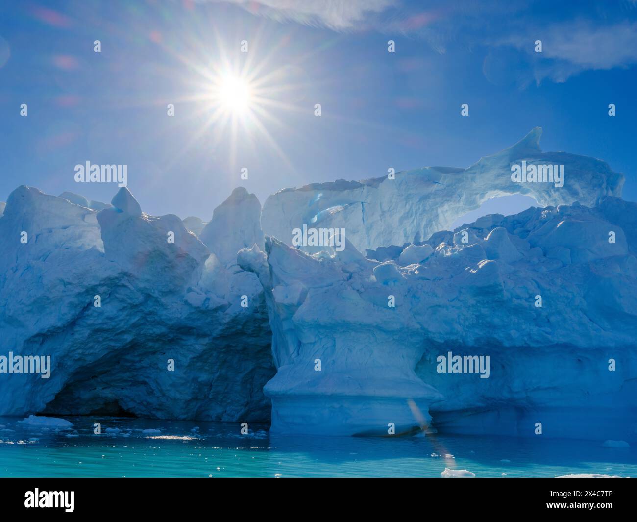 Iceberg in the fjord. Landscape in the Johan Petersen Fjord, a branch ...