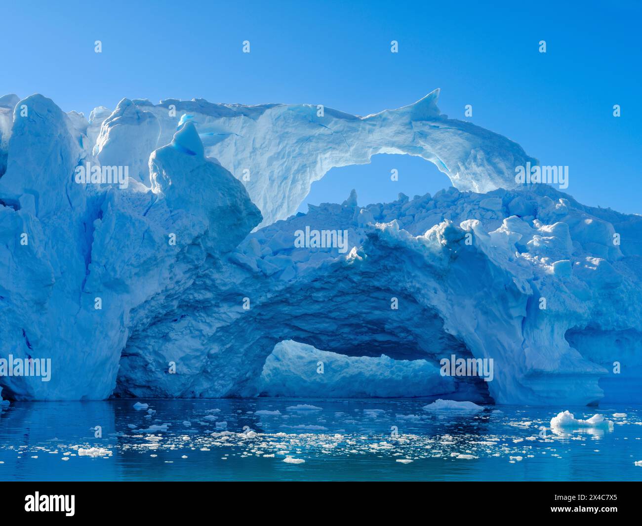 Iceberg in the fjord. Landscape in the Johan Petersen Fjord, a branch ...