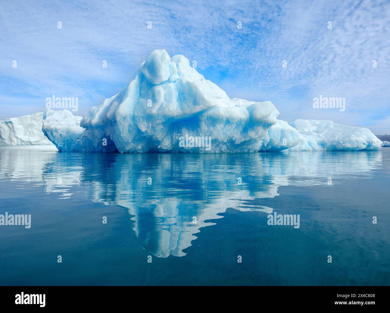 Iceberg in the fjord. Landscape in the Johan Petersen Fjord, a branch ...