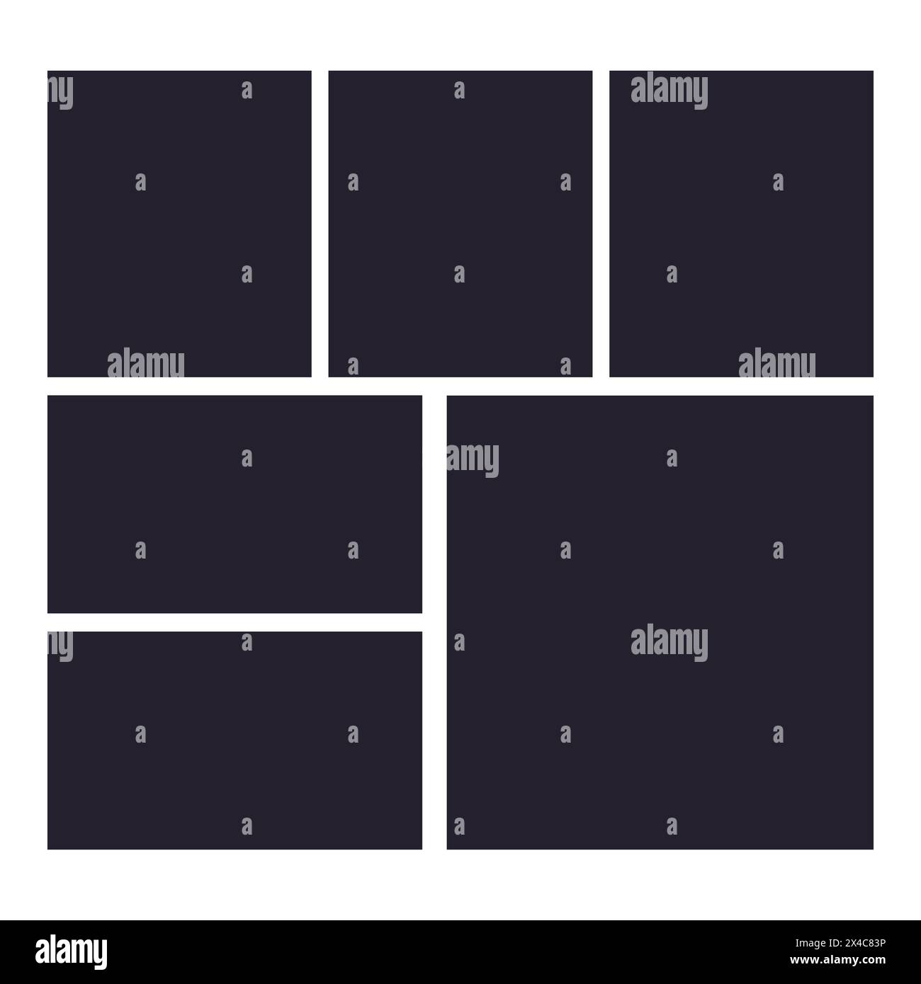 Photo grid collage frames template, moodboad layout, mosaic border ...