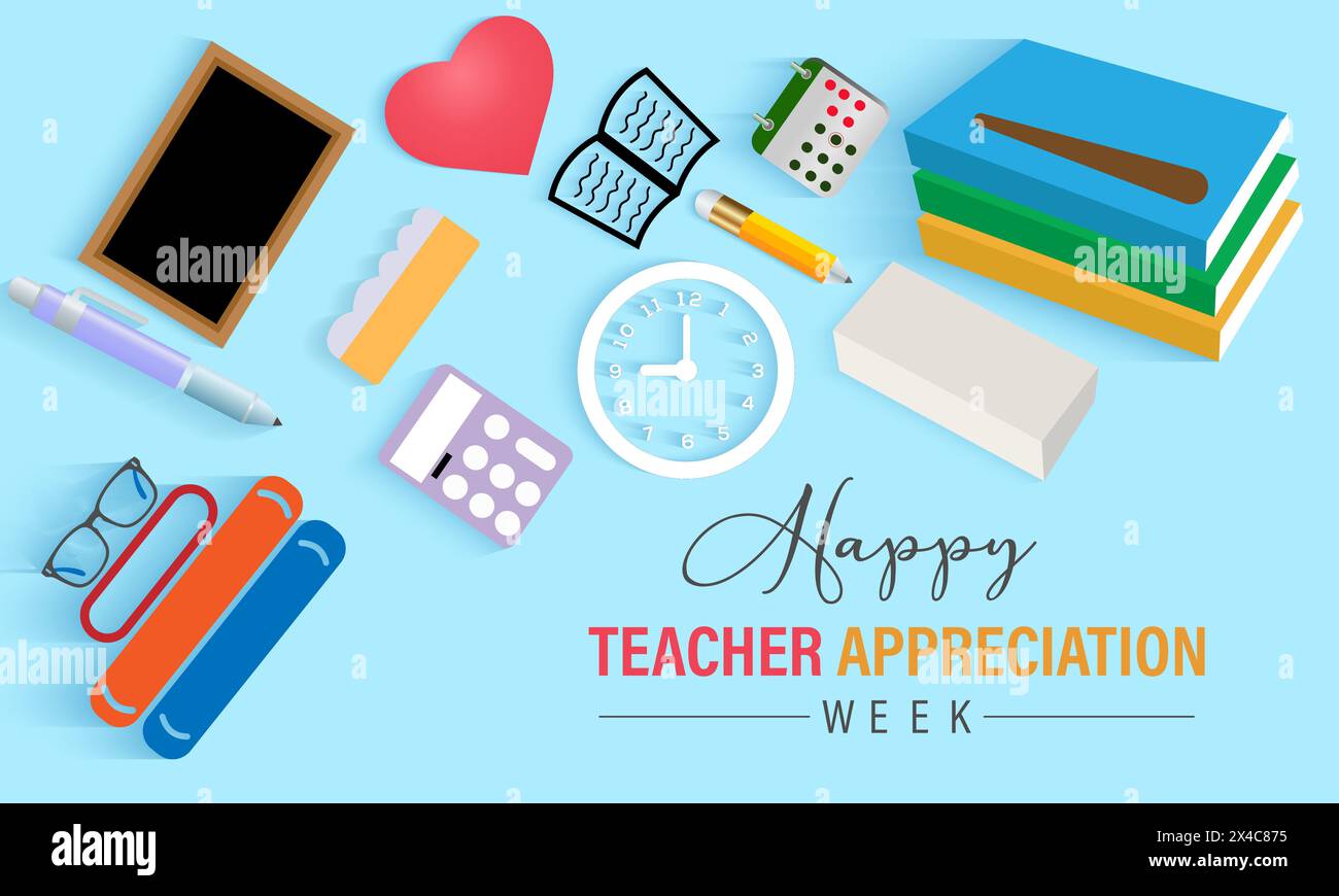 Teacher appreciation week gratitude vector illustration. Education ...