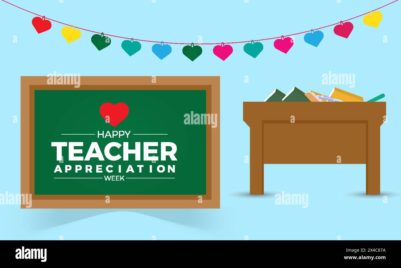 Teacher appreciation week gratitude vector illustration. Education ...