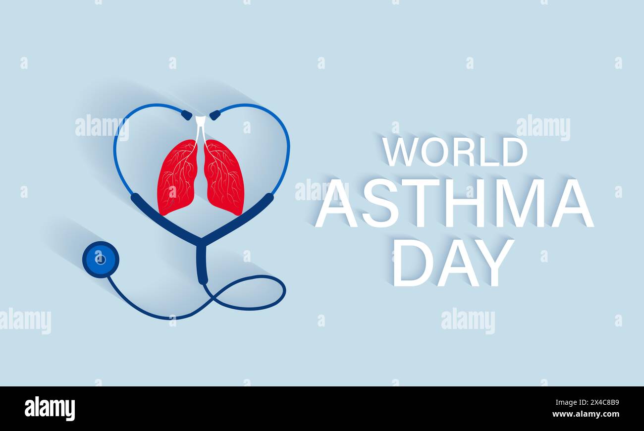 World Asthma Day health awareness vector illustration. Disease ...