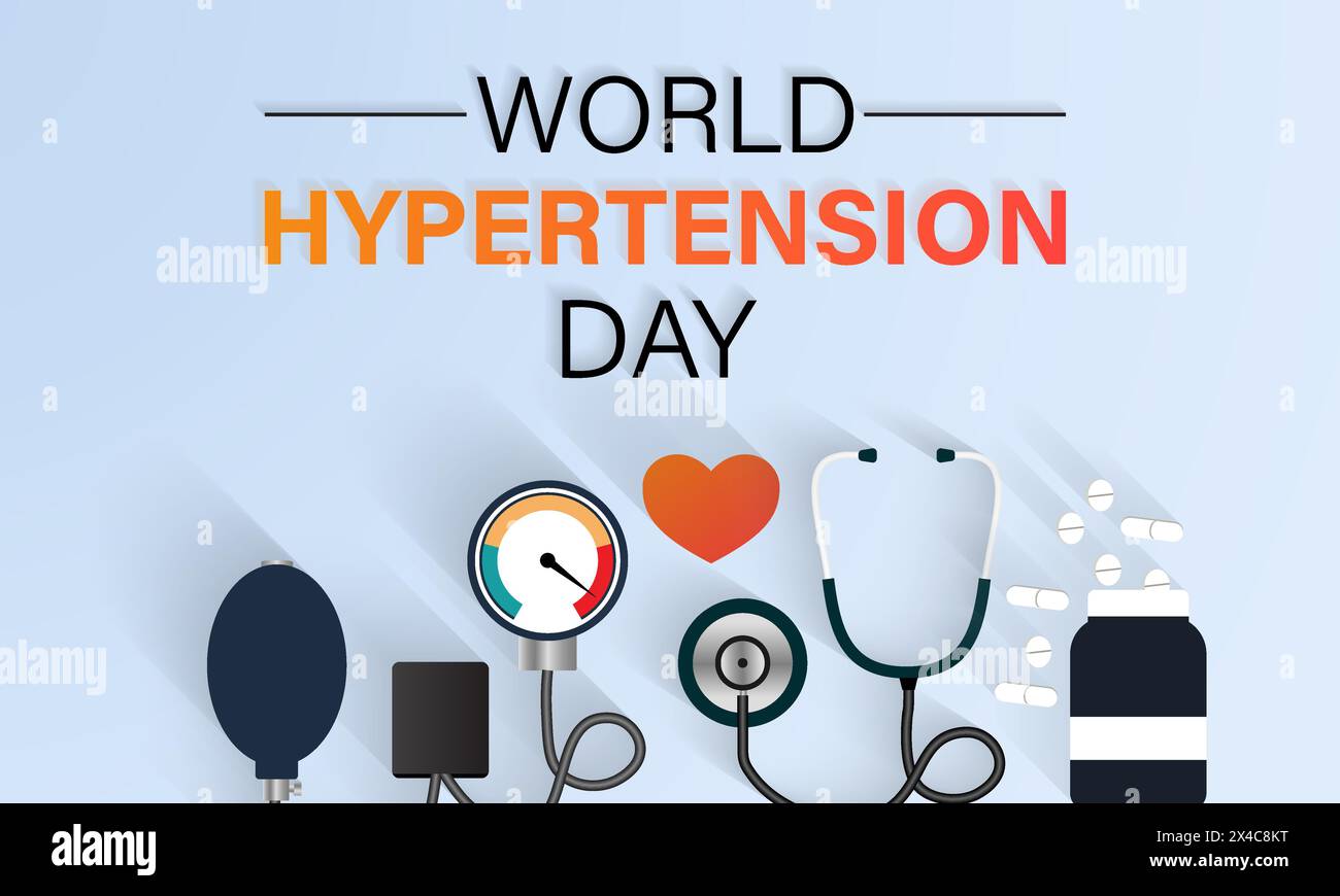 World Hypertension Day health awareness vector illustration. Disease ...
