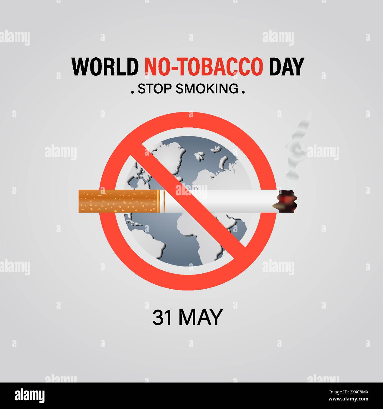 World No-Tobacco Day health awareness vector illustration. Smoking ...