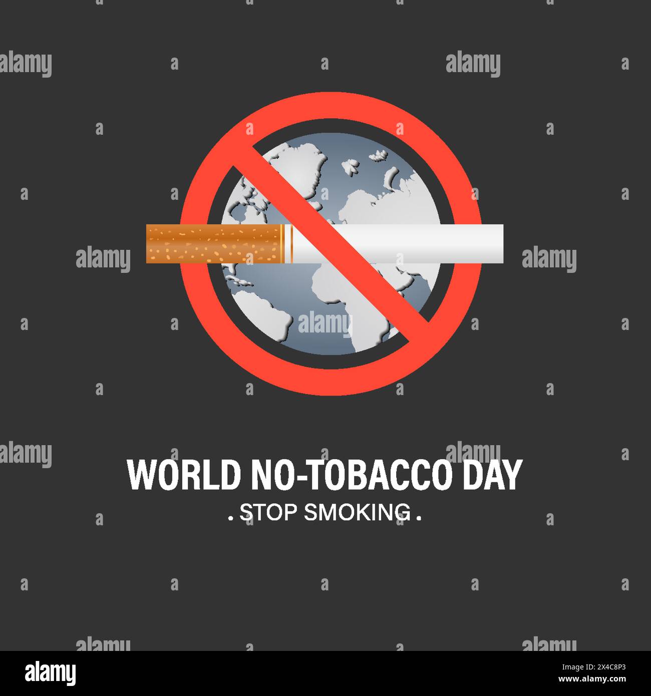 World No-Tobacco Day health awareness vector illustration. Smoking ...