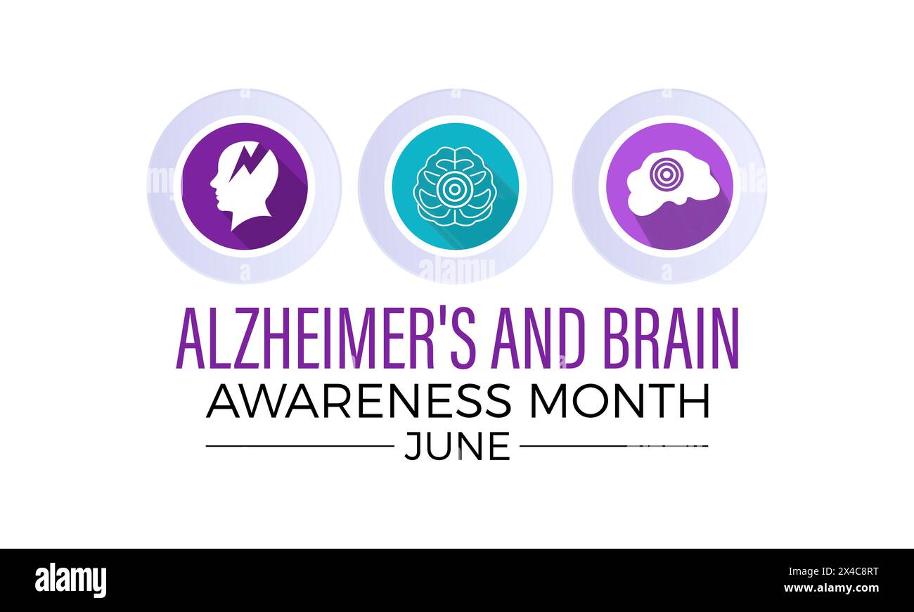 Alzheimer's and Brain awareness month health awareness vector illustration. Disease prevention ...