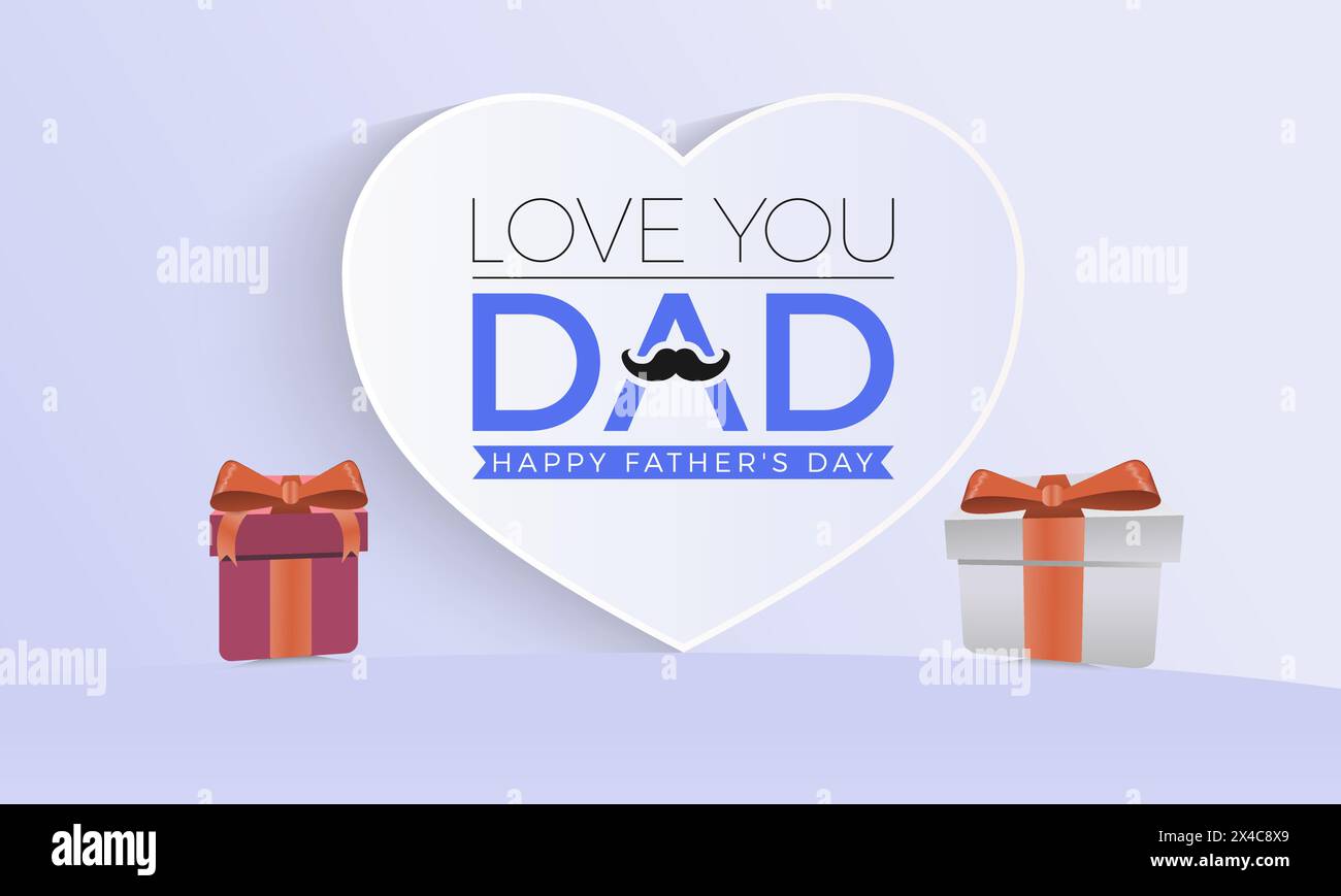 Father's Day love daddy vector illustration. Joyful vector template for ...