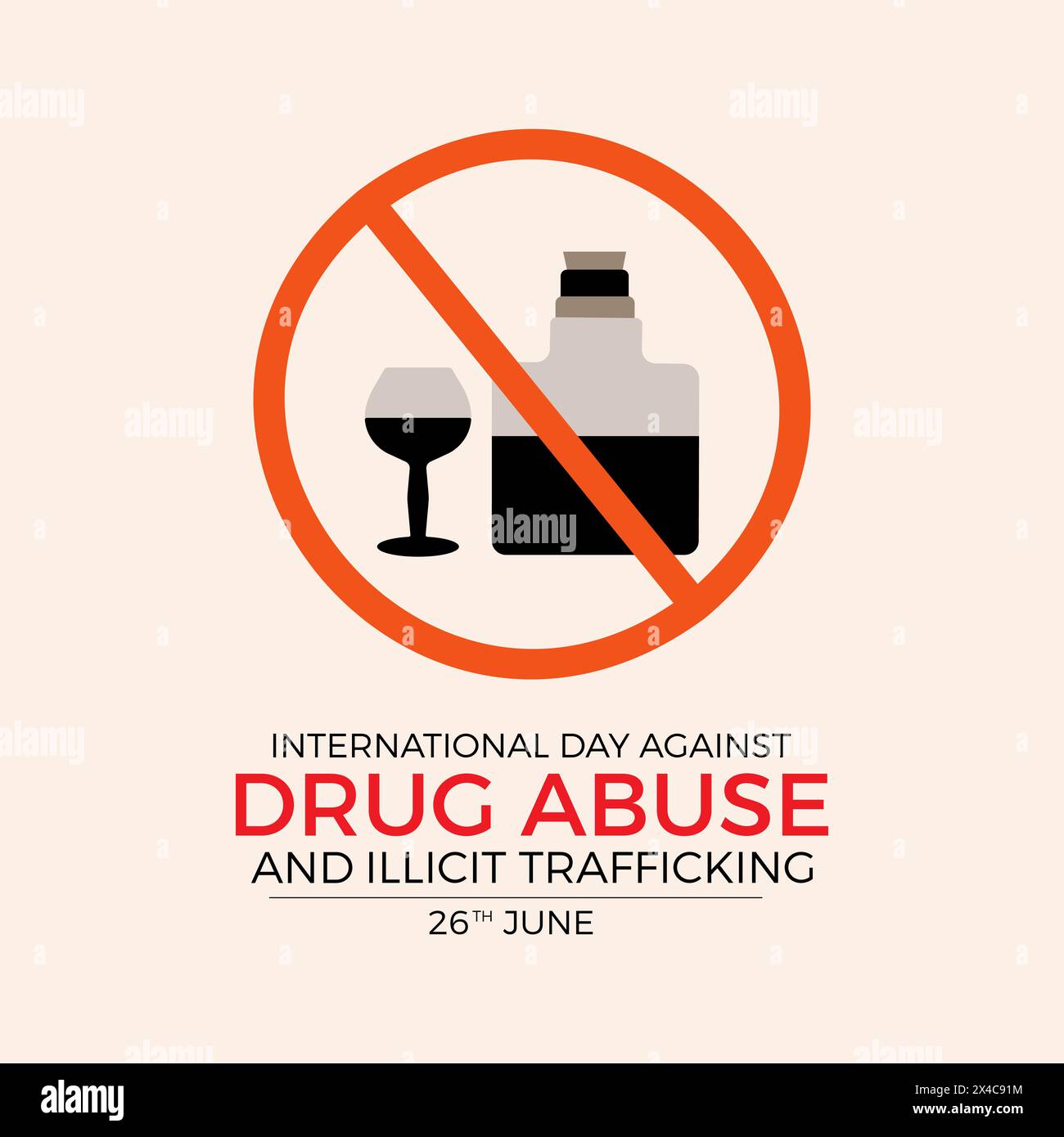 international day against drug abuse good life awareness vector ...
