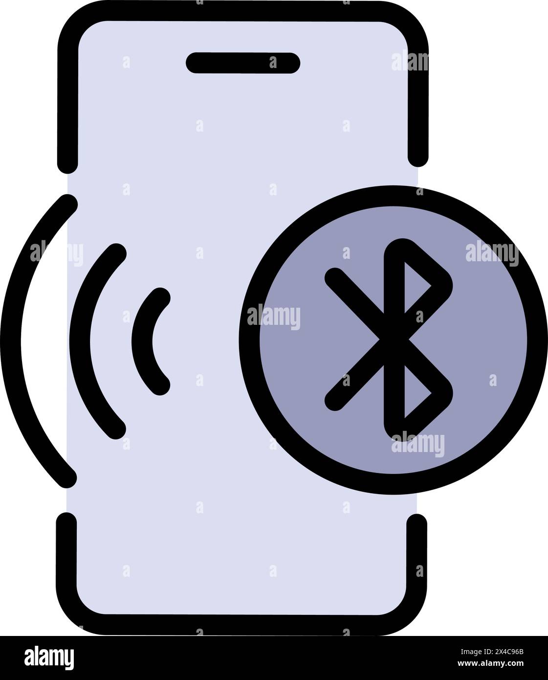 Bluetooth Color Icon Smartphone Vector Illustration Bluetooth Searching And Connection Process