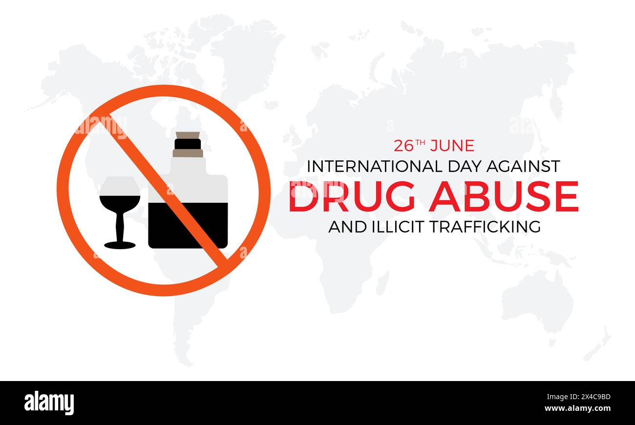 international day against drug abuse good life awareness vector ...