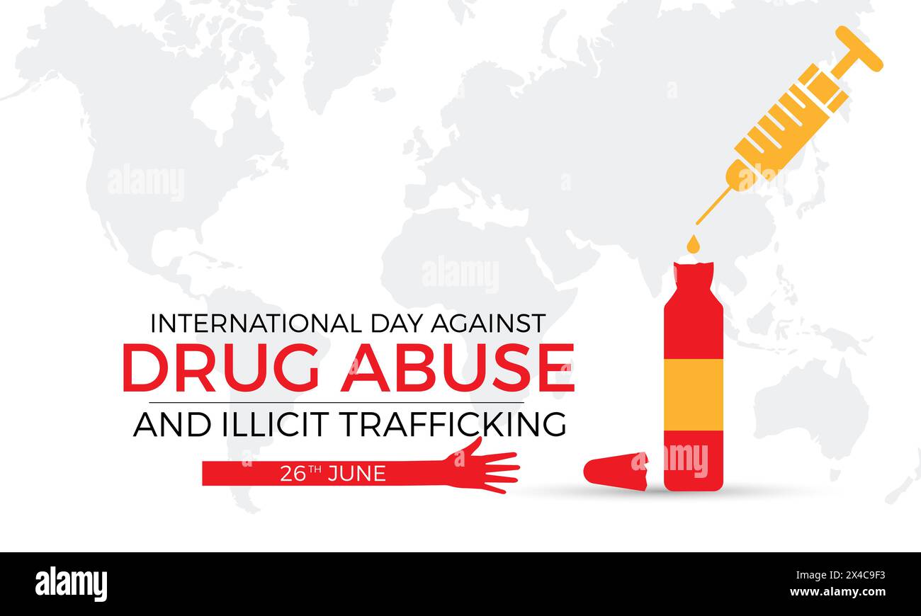 international day against drug abuse good life awareness vector ...