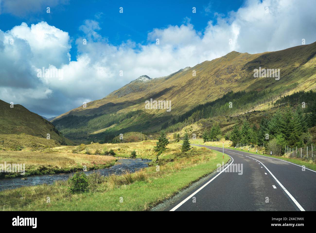 Looking west down Glen Shiel down A87 (old military Road) towards Shiel ...