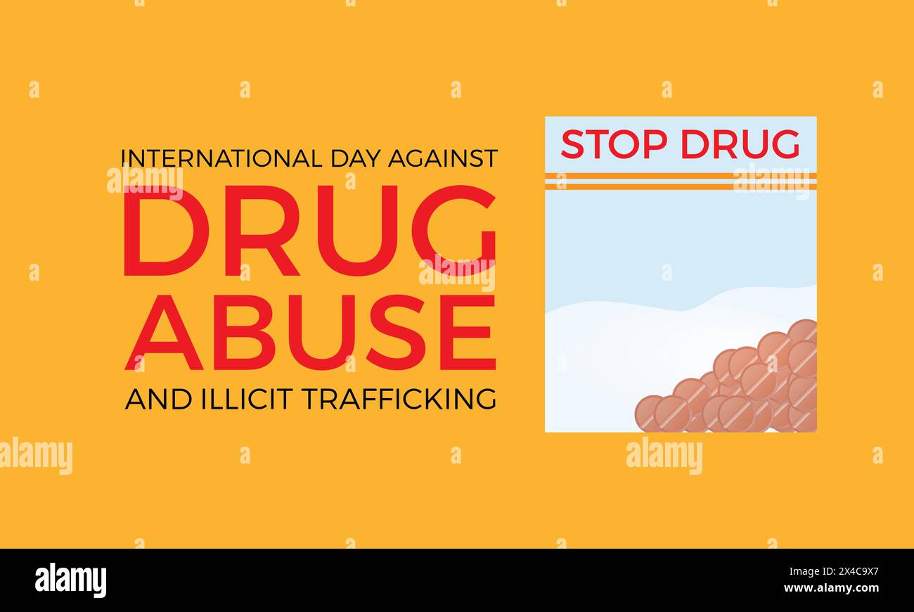 international day against drug abuse good life awareness vector ...