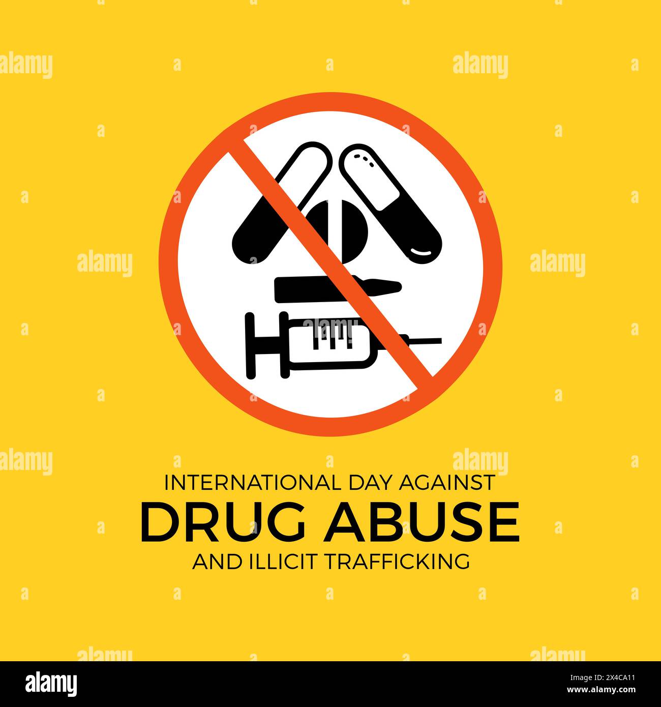 international day against drug abuse good life awareness vector ...