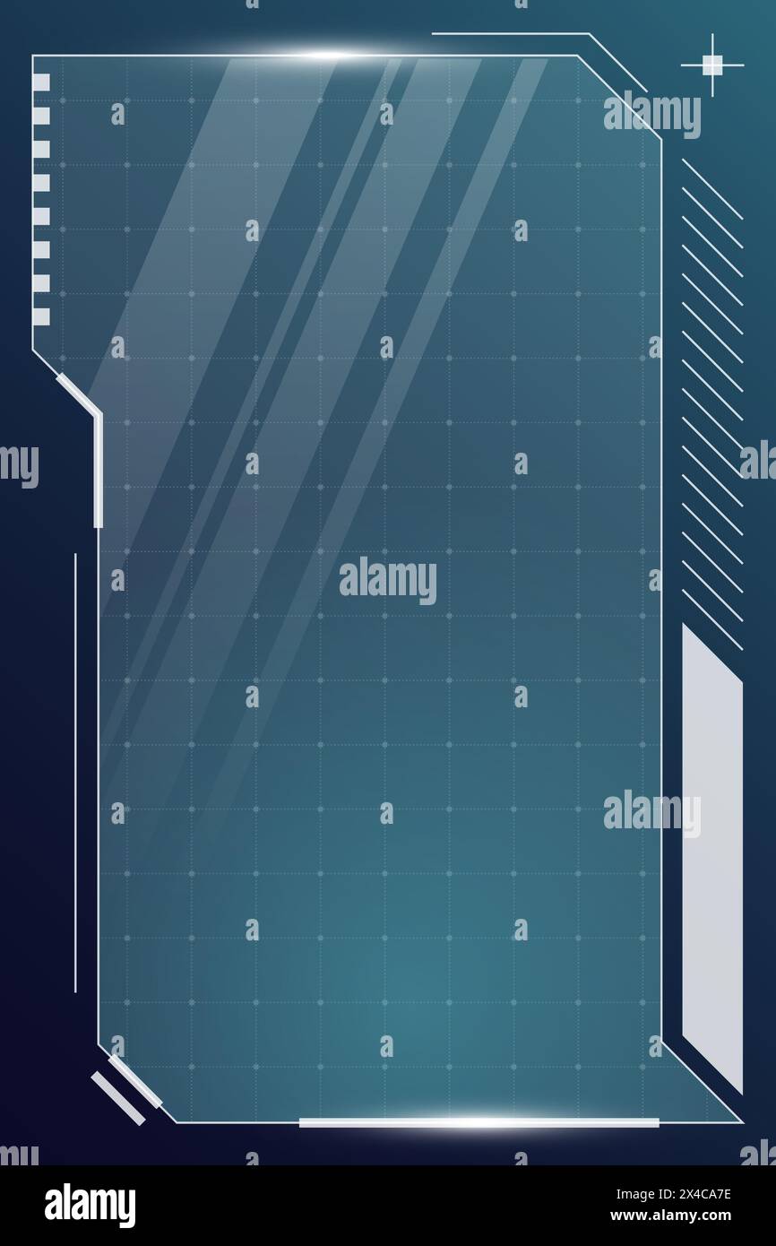 HUD digital futuristic user interface vertical frame. Sci Fi high tech ...