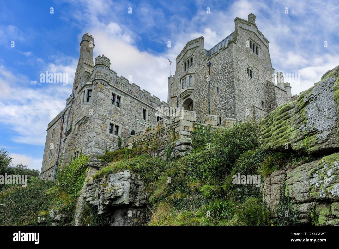 St Michael's Mount castle, on a tidal island in Mount's Bay, Marazion ...