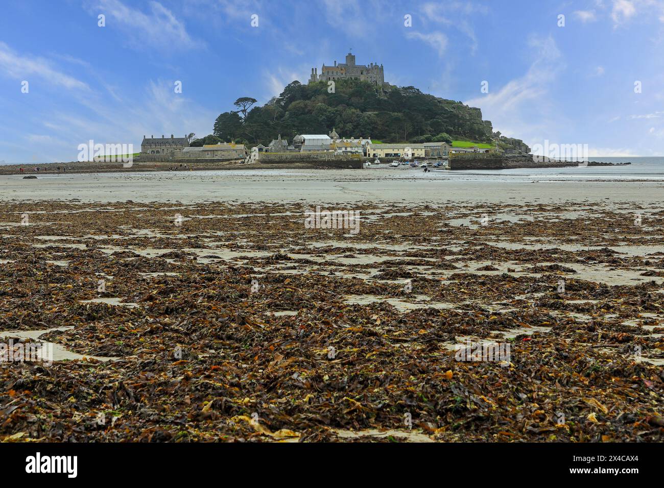 St Michael's Mount castle, on a tidal island in Mount's Bay, Marazion ...