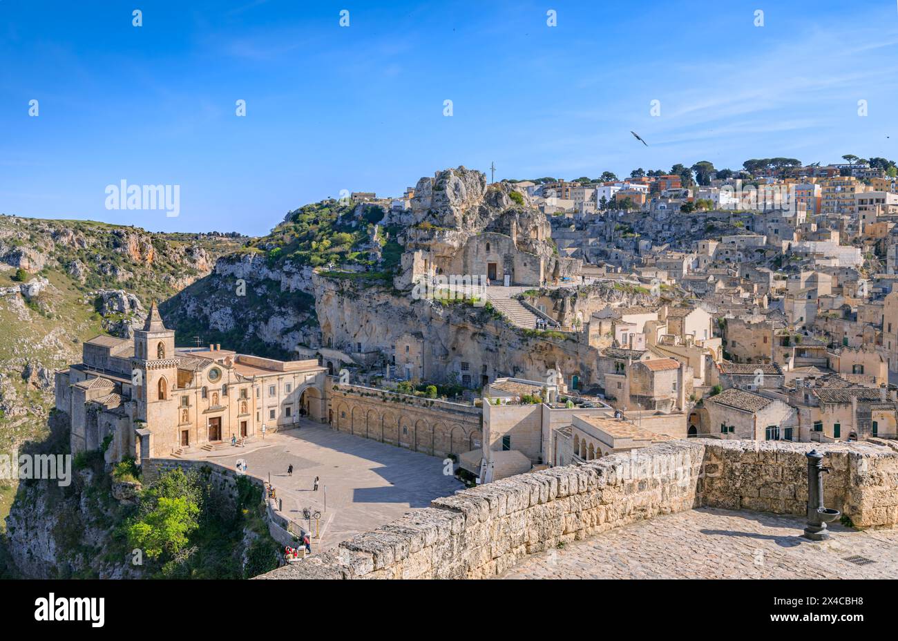 Sassi of Matera skyline: view of Sasso Caveoso district and the Murgia ...
